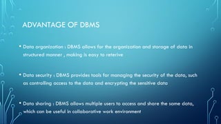 DBMS presentations Shri Ramswaroop Memorial university | PPT