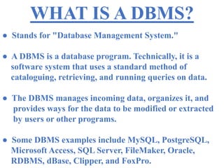 Database management system | PPTX
