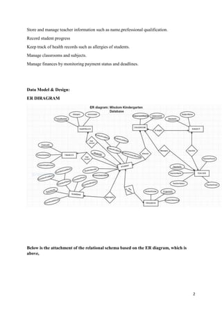 Streamlining Kindergarten Management: A Database Solution | DOCX
