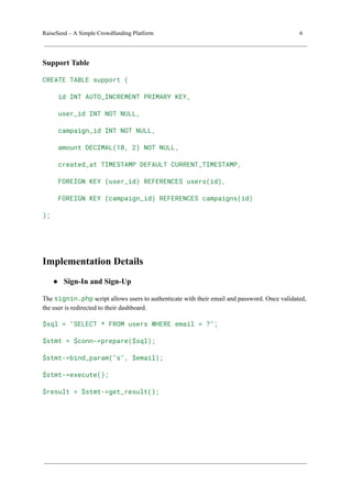 Database management system project report (PDF) | PDF