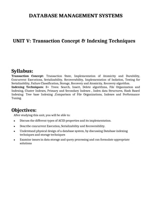 Transaction Concept & Indexing Techniques | PDF