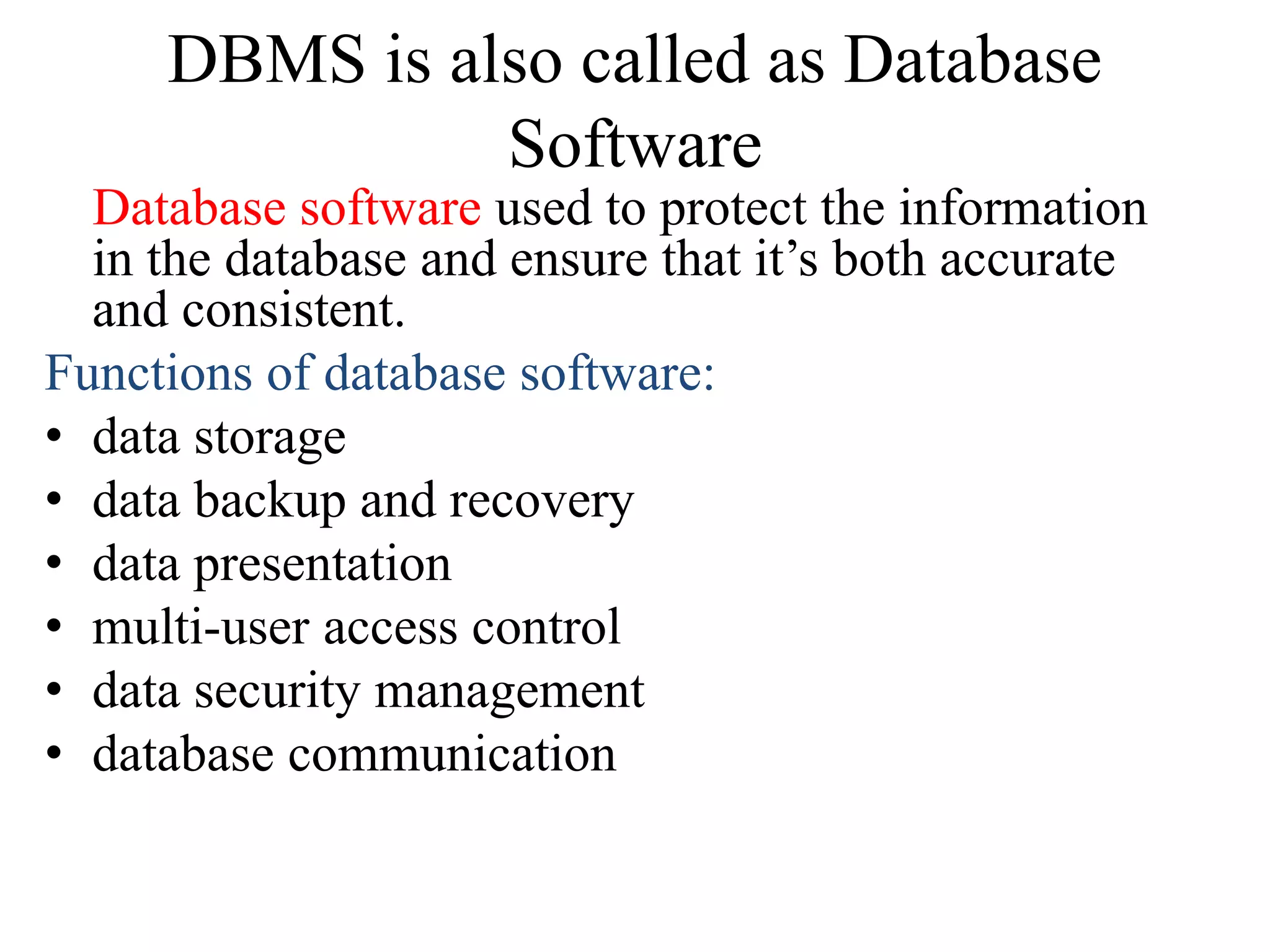 Database mangement system a simple introduction | PPTX | Databases | Computer Software and ...