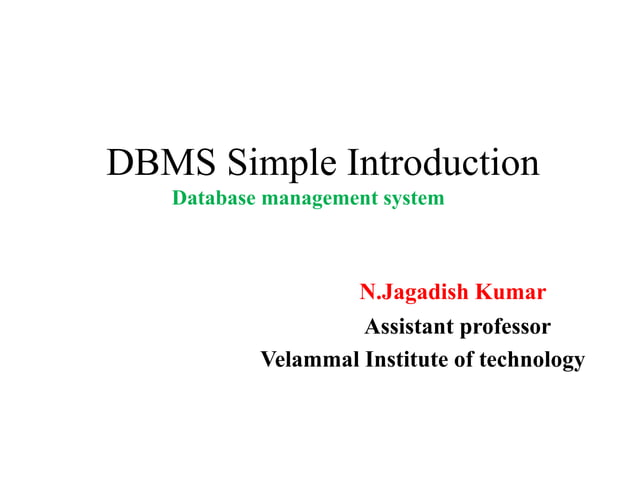 Database mangement system a simple introduction | PPTX | Databases | Computer Software and ...