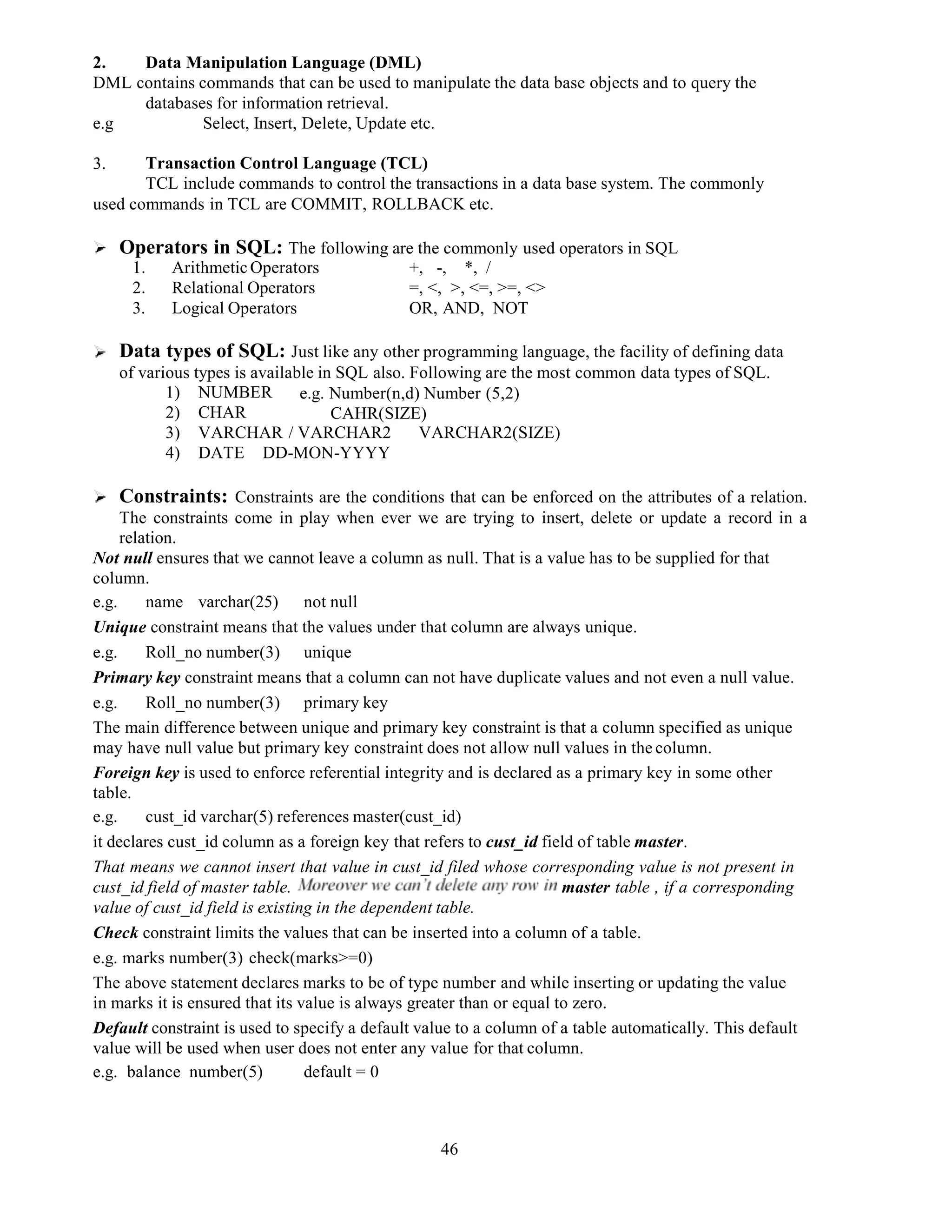 DATABASE MANAGMENT SYSTEM (DBMS) AND SQL | PDF DATABASE MANAGMENT SYSTEM (DBMS) AND SQL | PDF