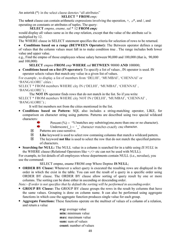 DATABASE MANAGMENT SYSTEM (DBMS) AND SQL | PDF DATABASE MANAGMENT SYSTEM (DBMS) AND SQL | PDF