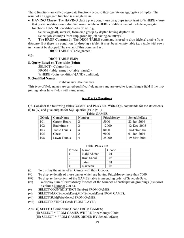 DATABASE MANAGMENT SYSTEM (DBMS) AND SQL | PDF DATABASE MANAGMENT SYSTEM (DBMS) AND SQL | PDF