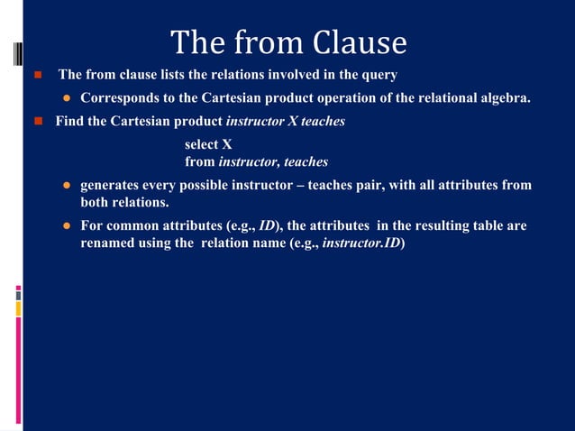 Data Base Management System - Basic Structure of SQL Queries | PPTX
