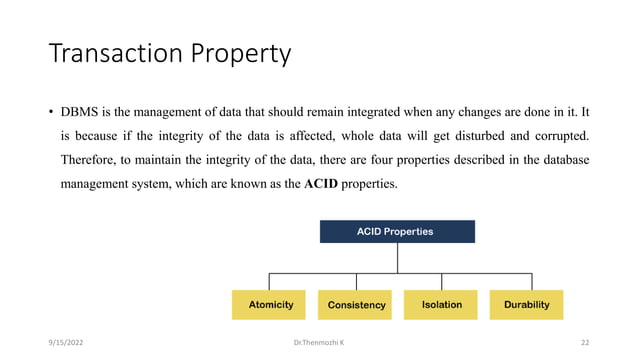 DBMS_Transaction processing – Schedule –Serializable Schedule – Concurrency Control.pptx ...