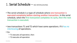 DBMS_Transaction processing – Schedule –Serializable Schedule – Concurrency Control.pptx