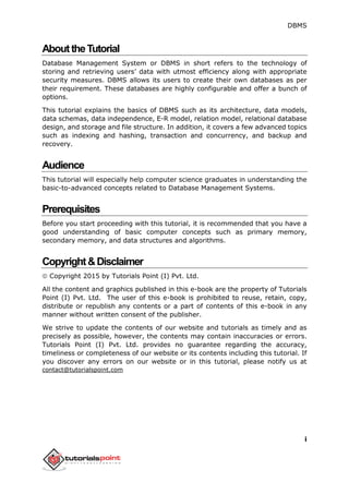 Dbms tutorial | PDF