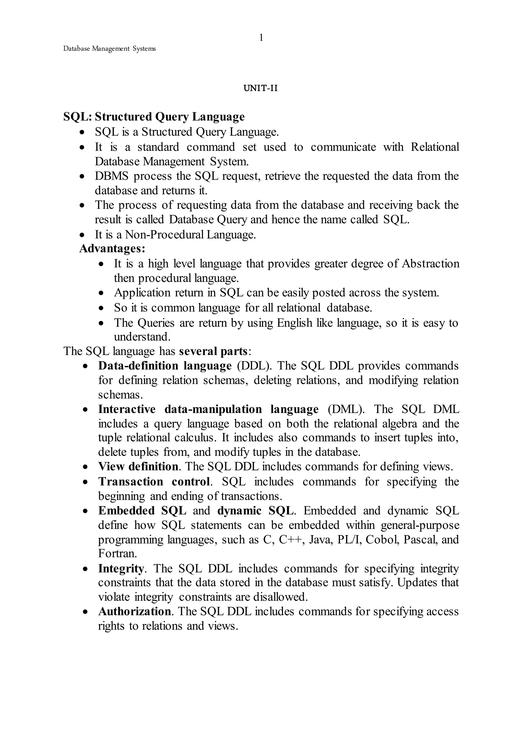 dbms first unit | DOCX | Databases | Computer Software and Applications