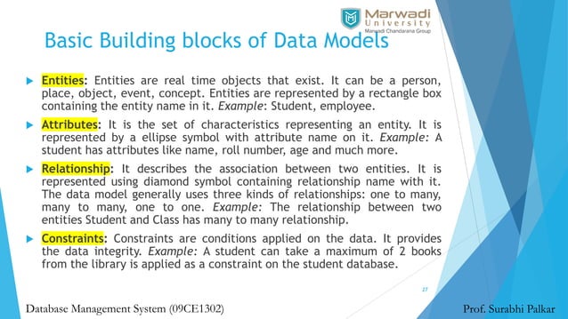 Database System and Data Models - DBMS - MU | PPT
