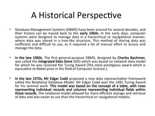 Comprehensive Introduction to Database Management Systems and Design | PPT