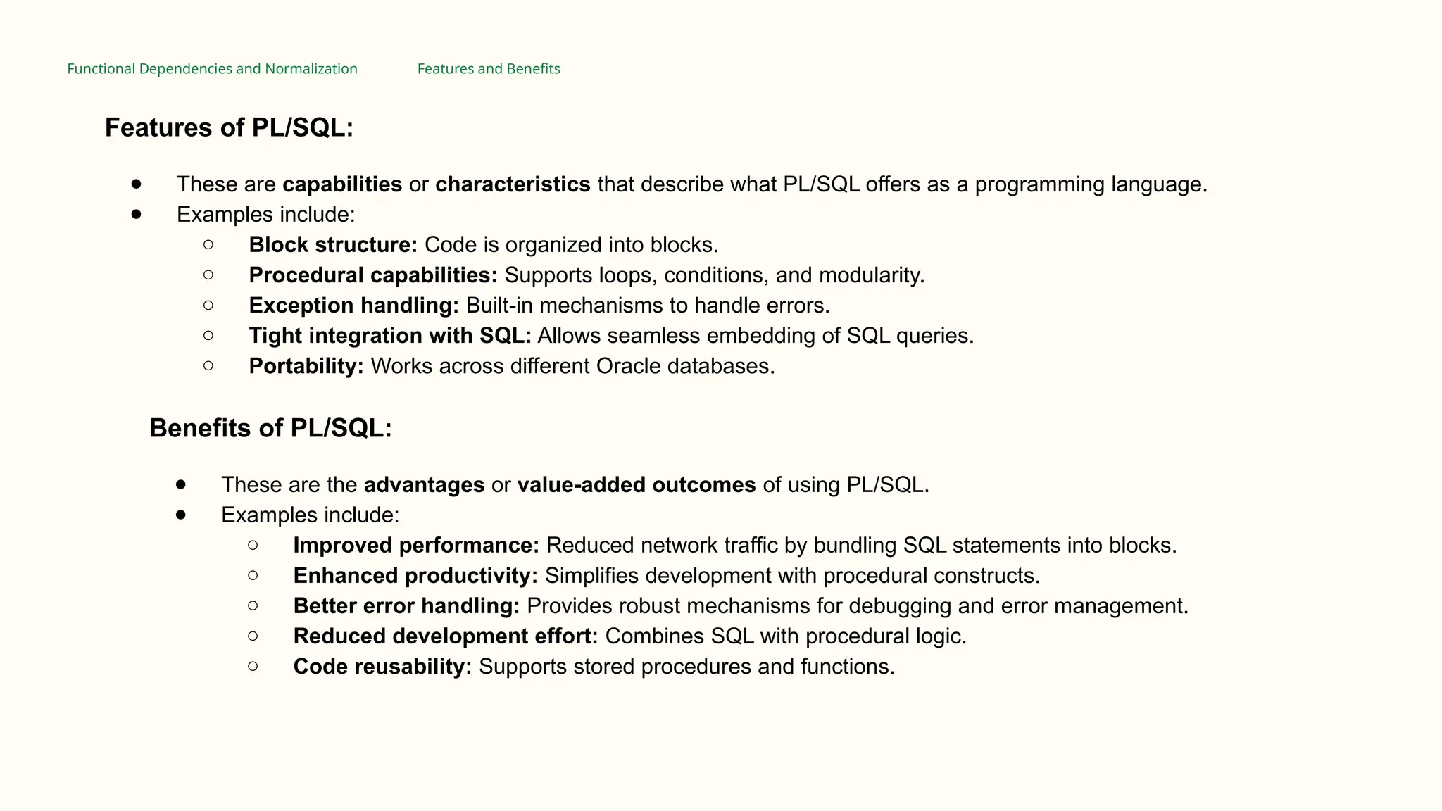 PL/SQL Procedural Language Structured Query | PPTX