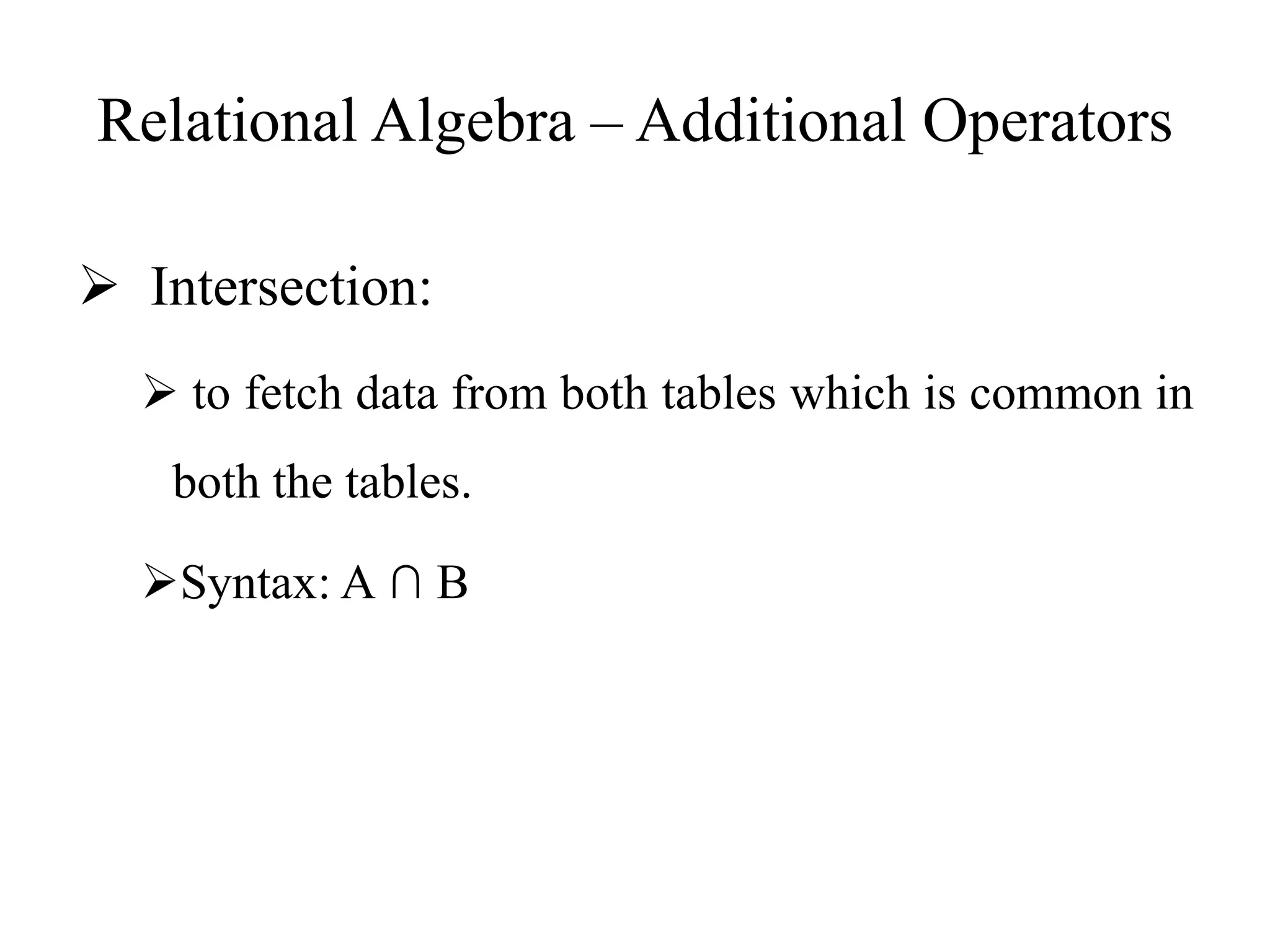 DBMS - Relational Algebra | PPT DBMS - Relational Algebra | PPT