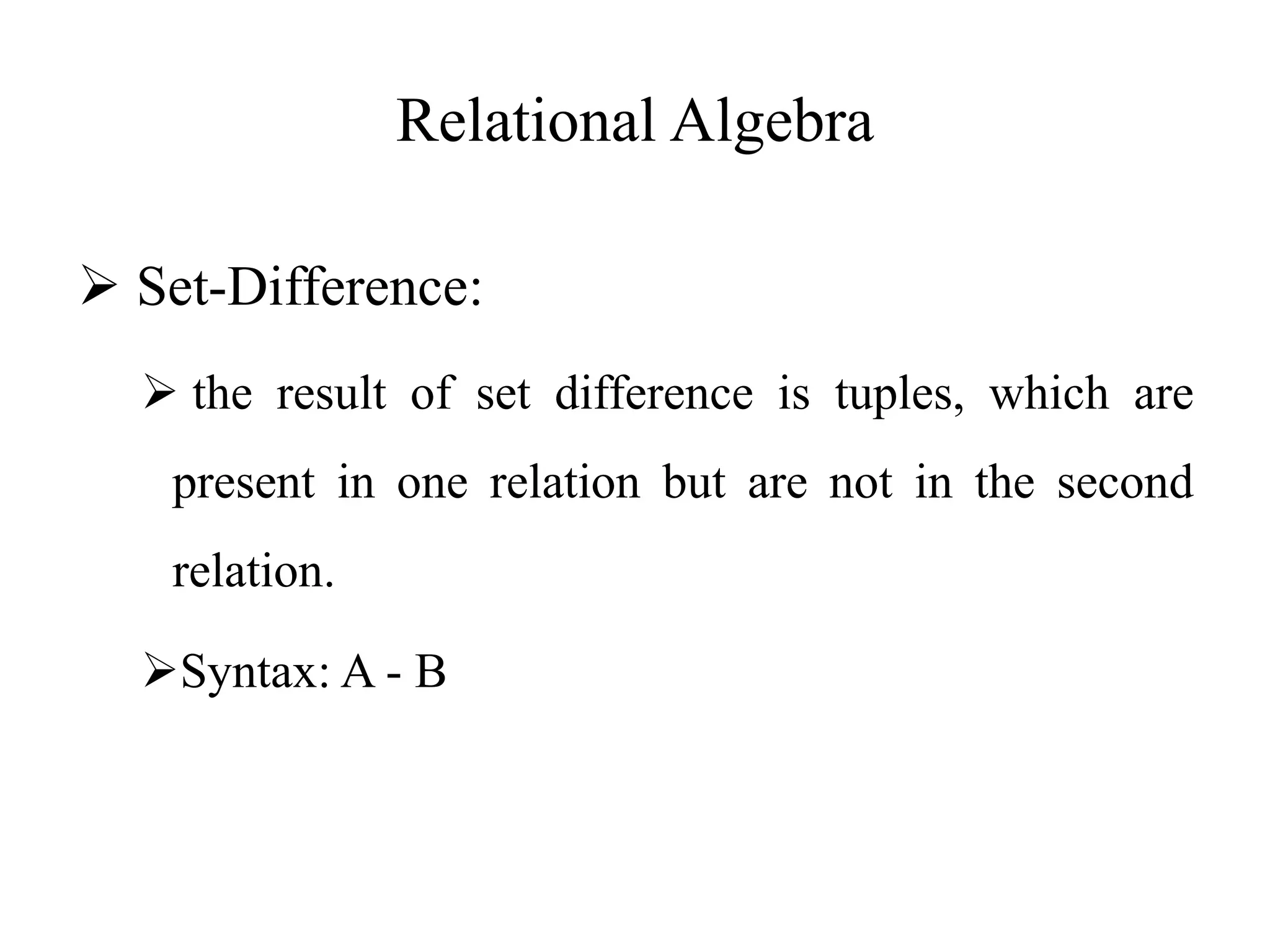 DBMS - Relational Algebra | PPTX