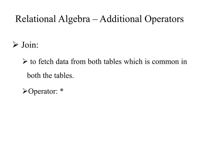 DBMS - Relational Algebra | PPTX
