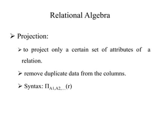 DBMS - Relational Algebra | PPTX