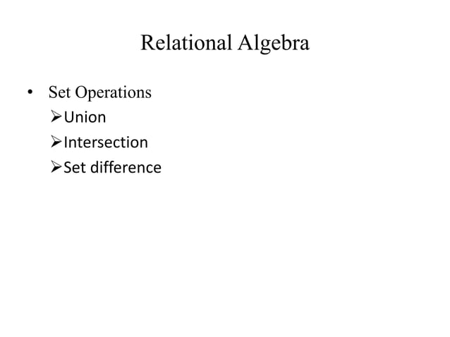 DBMS - Relational Algebra | PPTX