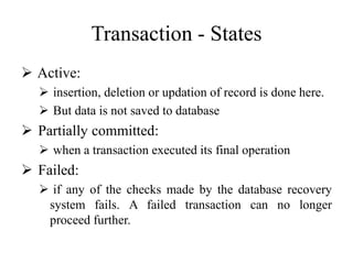 DBMS - Transactions | PPTX