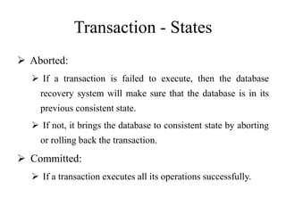 DBMS - Transactions | PPTX