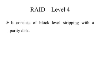 DBMS - RAID | PPTX | Databases | Computer Software and Applications