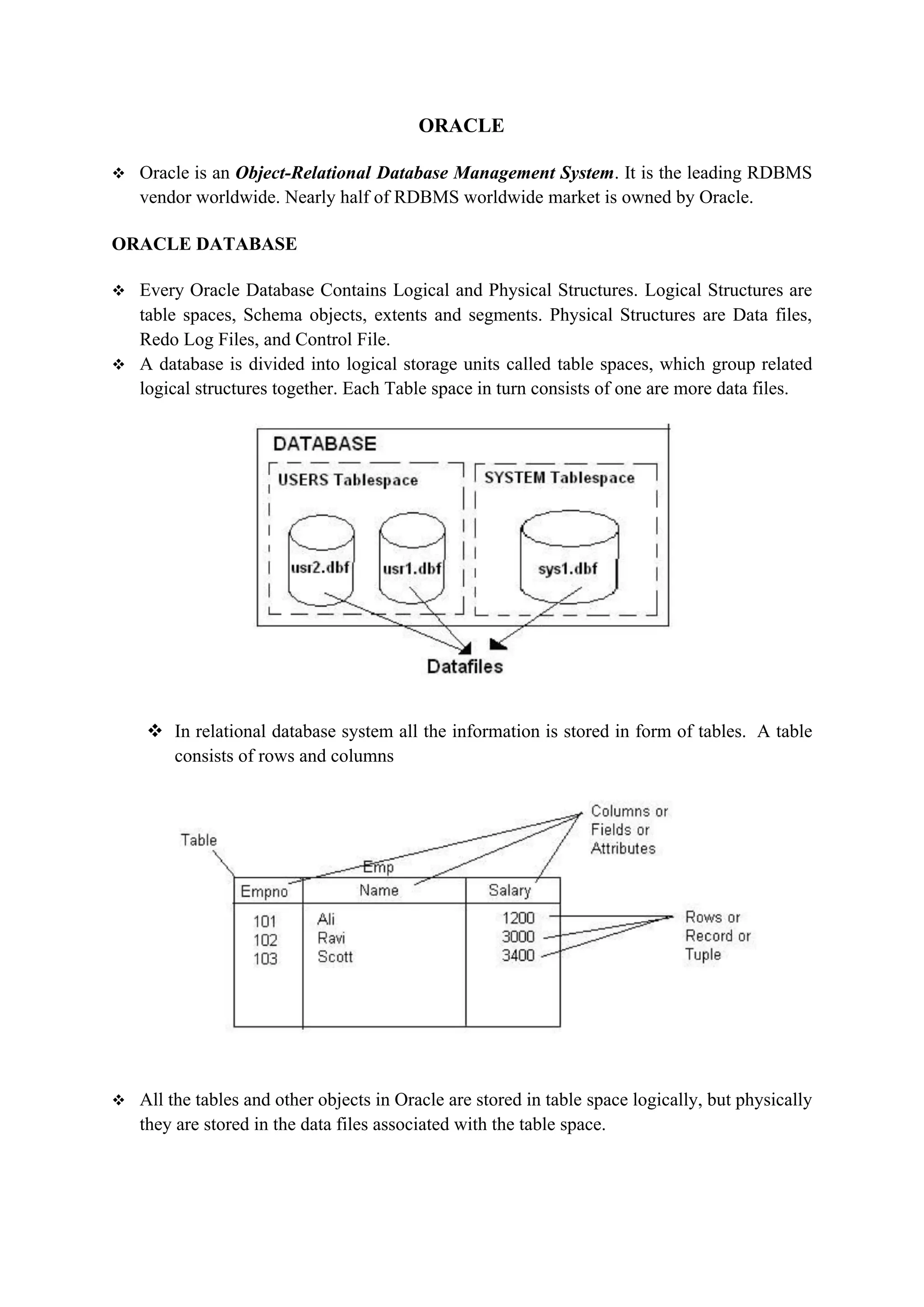 Oracle Introduction | PDF