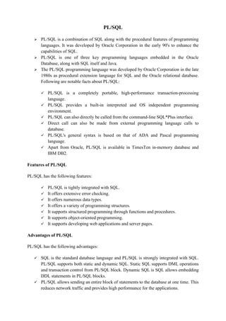 Oracle Introduction | PDF