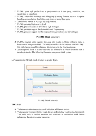 Oracle Introduction | PDF