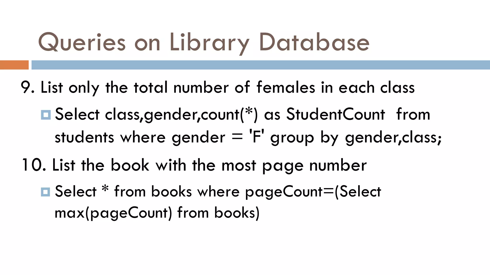 Dbms university library database | PPT