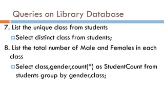 Dbms university library database | PPT