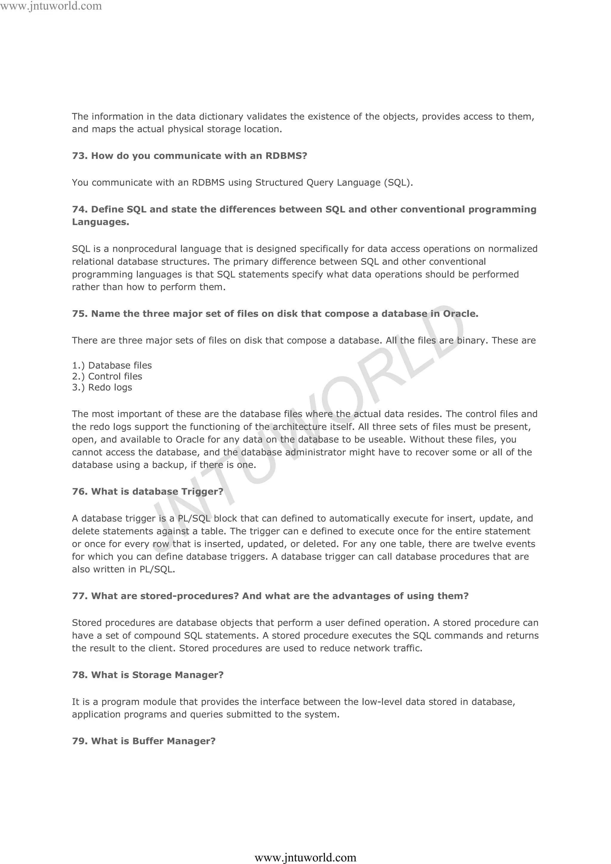 Dbms viva questions | PDF