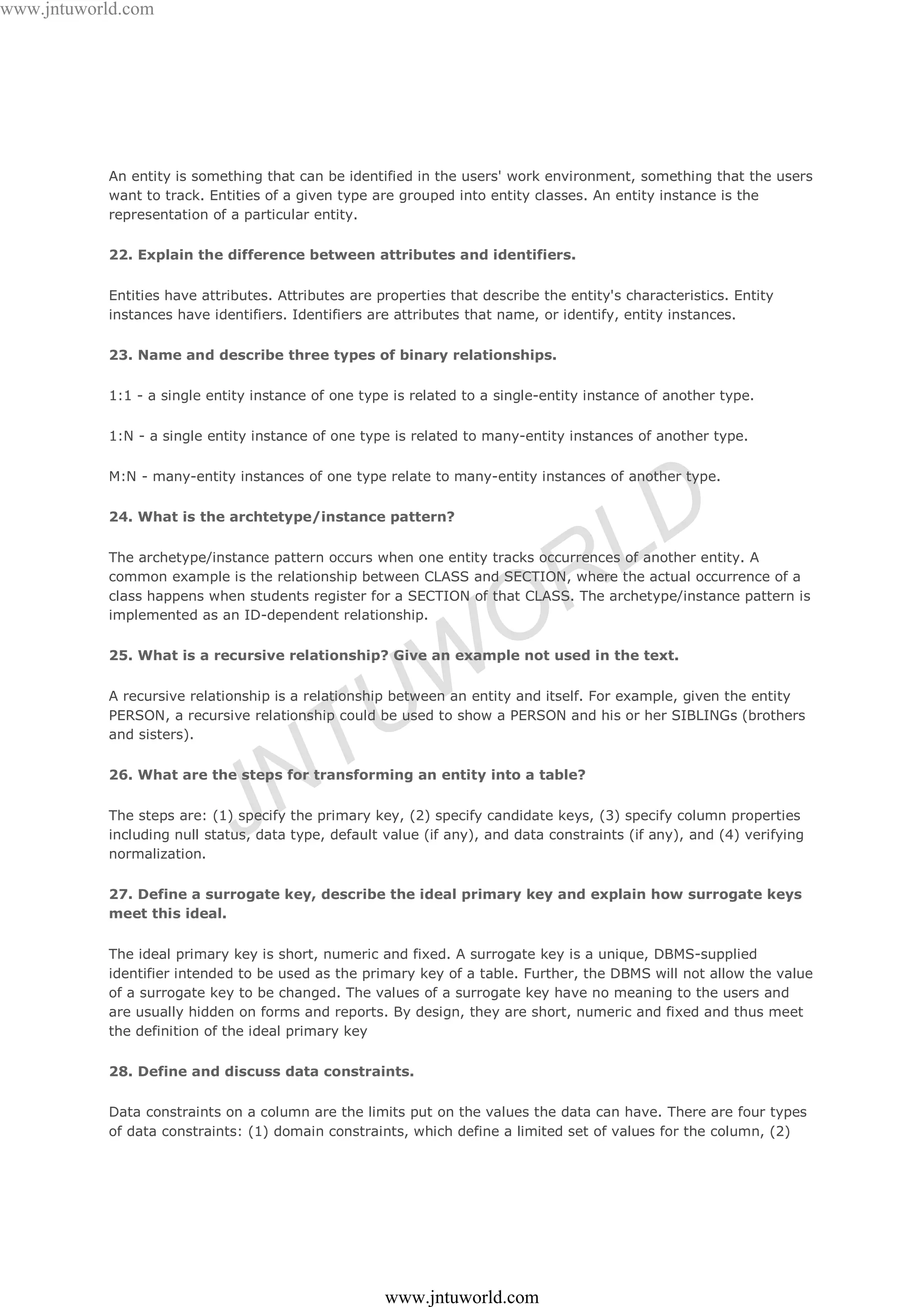 Dbms viva questions | PDF