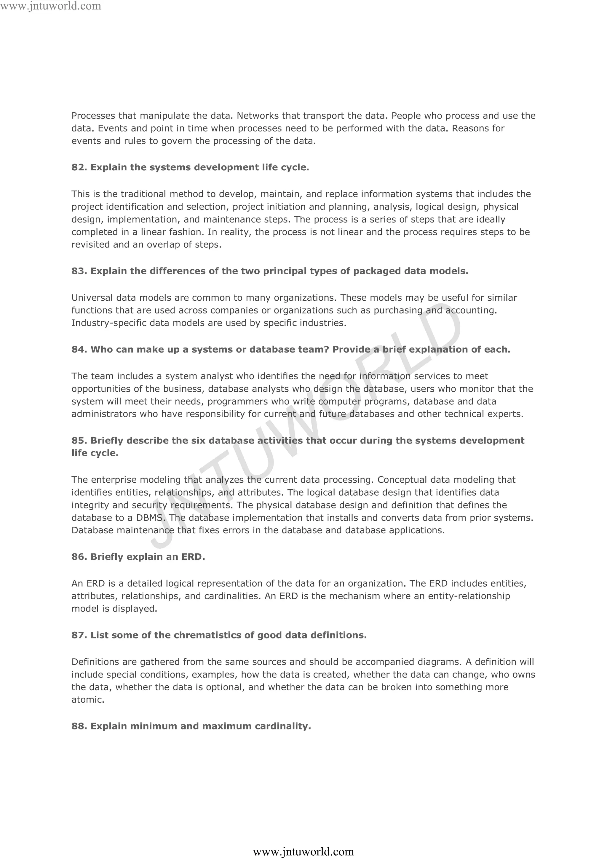 Dbms viva questions | PDF