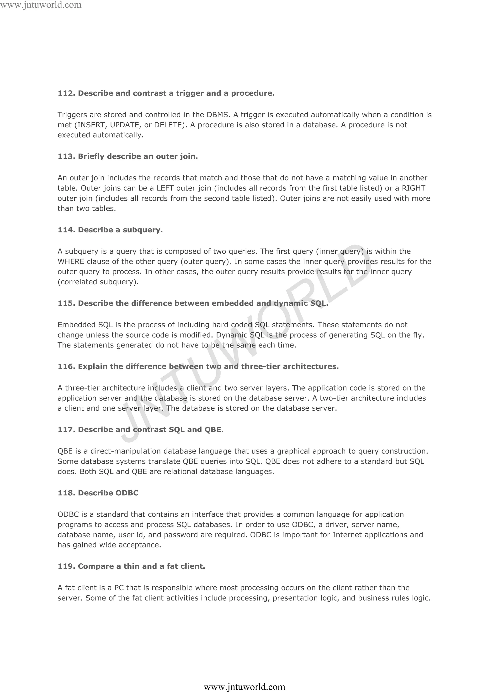 Dbms viva questions | PDF