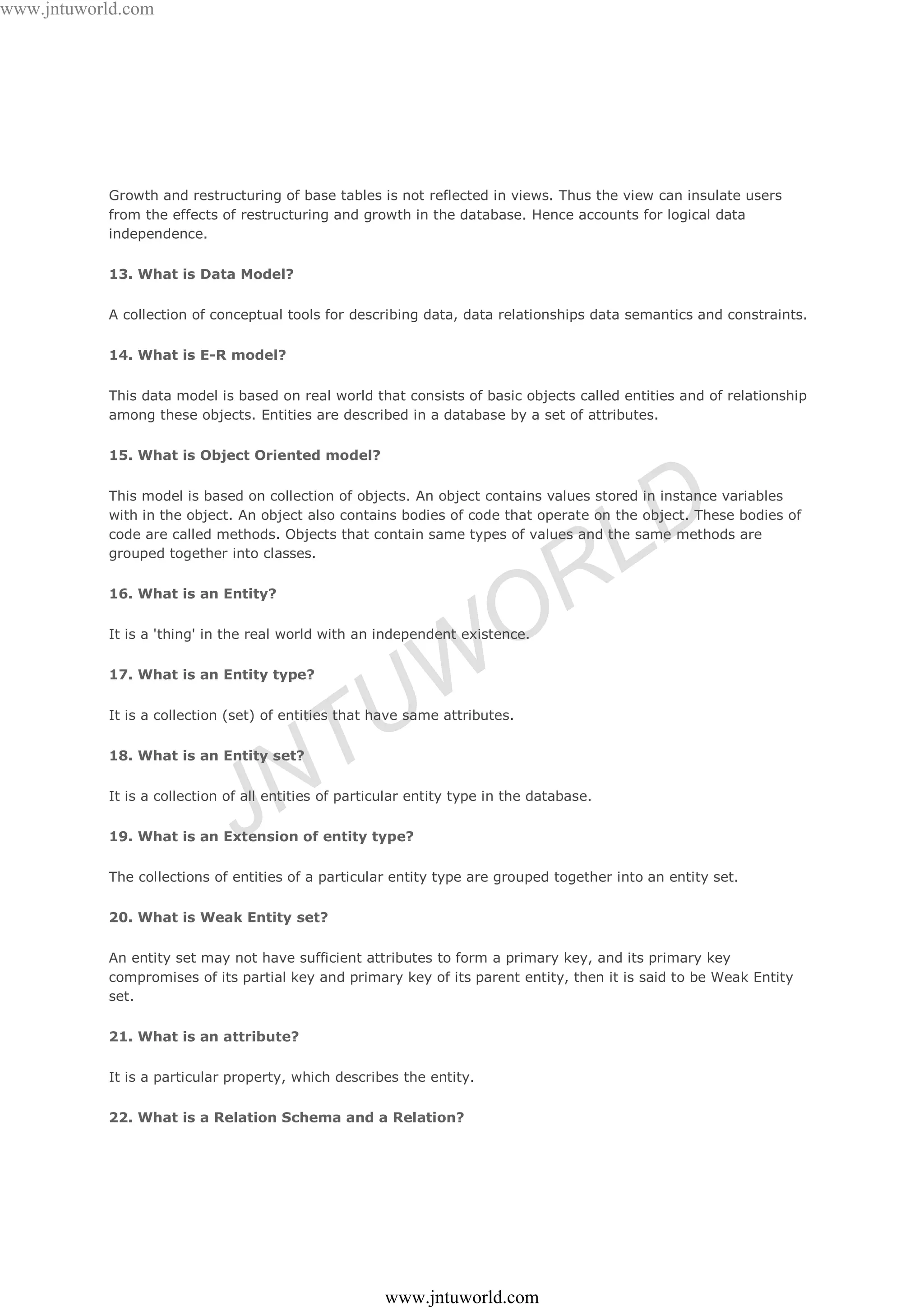 Dbms viva questions | PDF