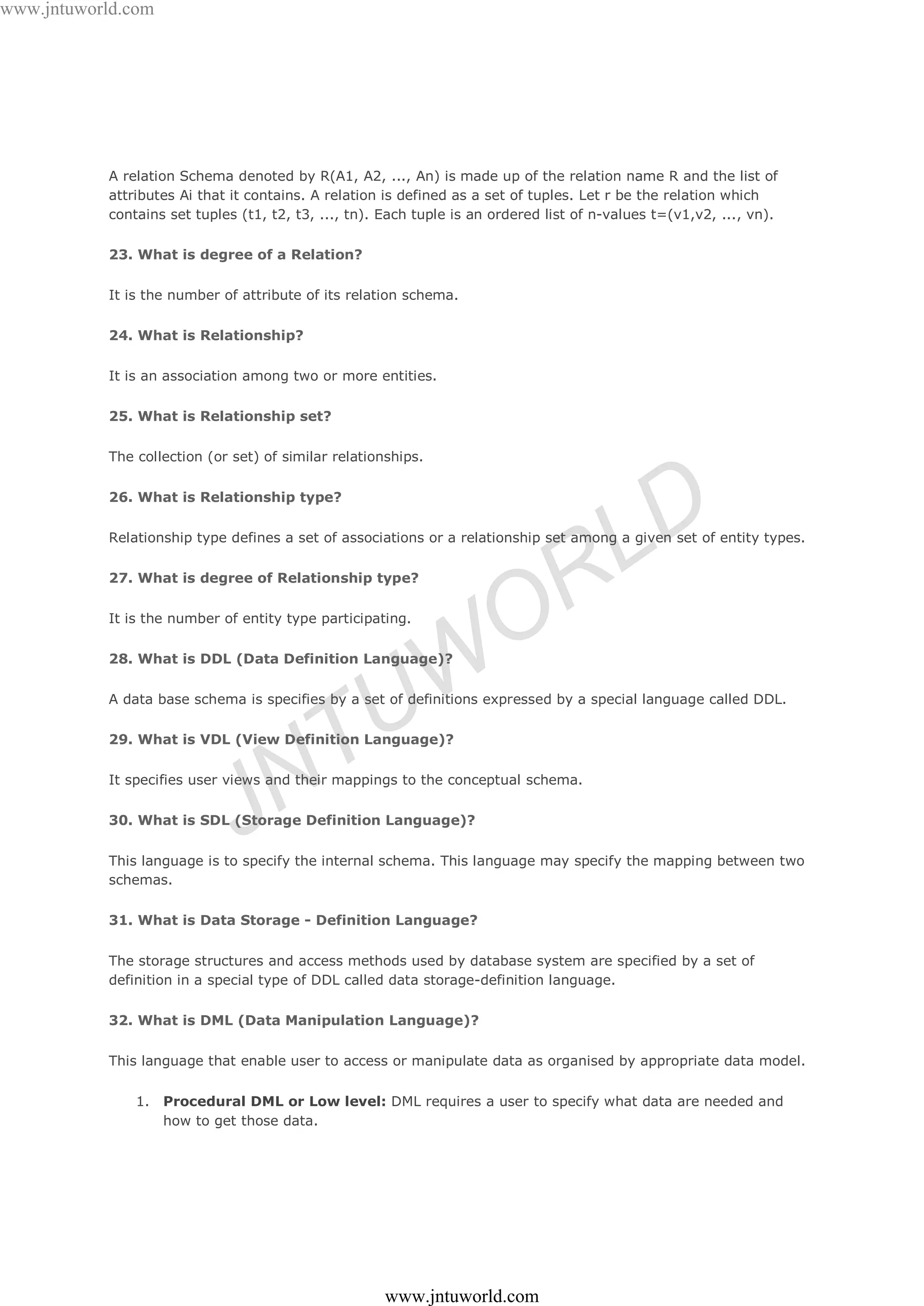 Dbms viva questions | PDF