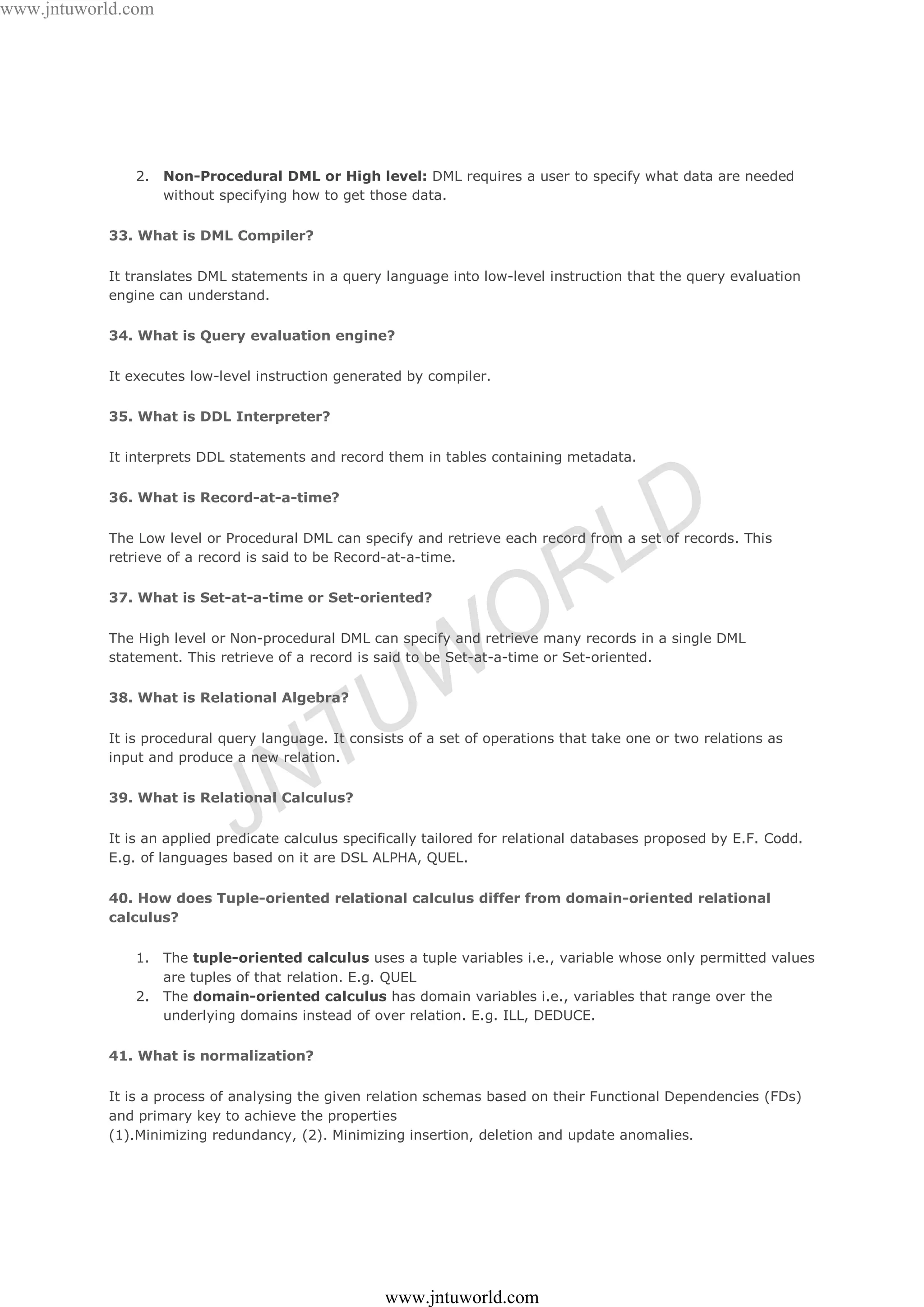 Dbms viva questions | PDF