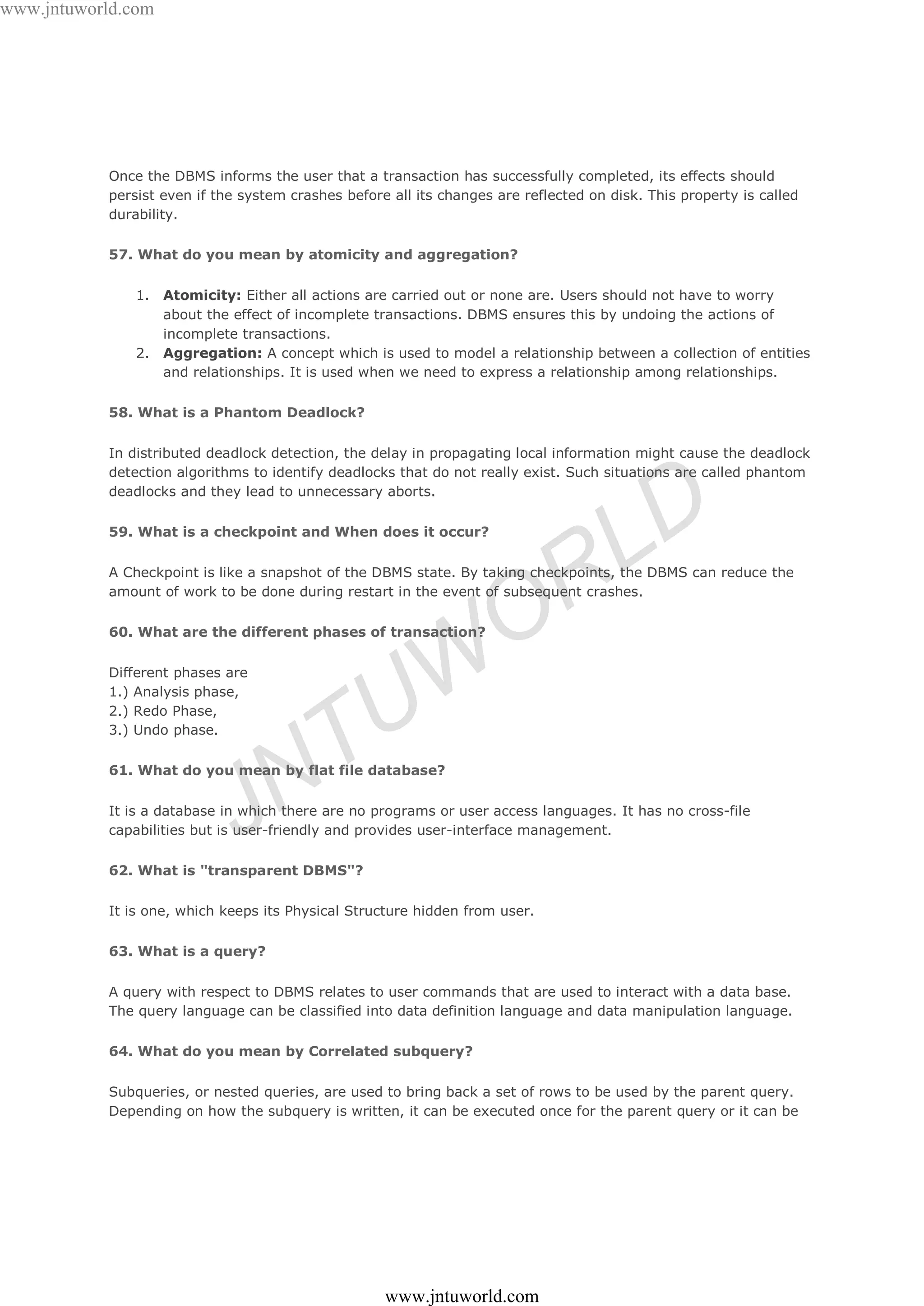 Dbms viva questions | PDF