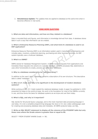 Dbms viva questions | PDF