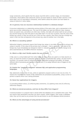 Dbms viva questions | PDF