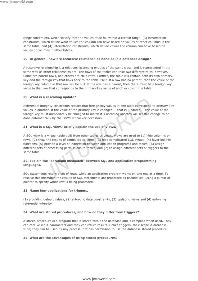 Dbms viva questions | PDF