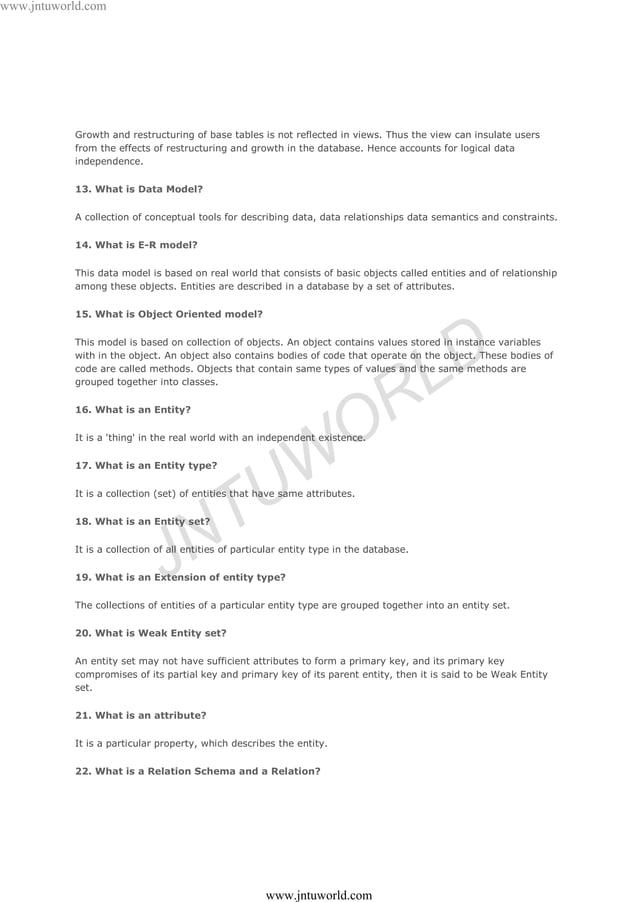 Dbms viva questions | PDF