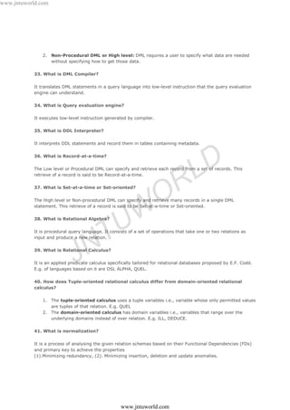 Dbms viva questions | PDF