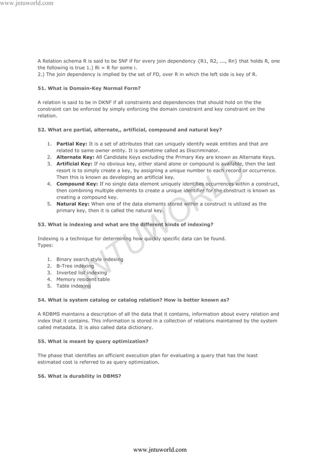 Dbms viva questions | PDF