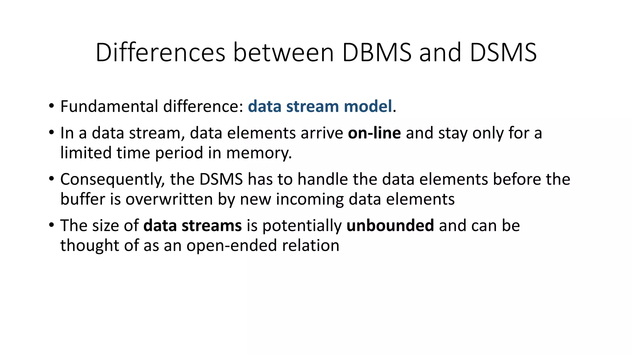 Dbms vs dsms | PDF
