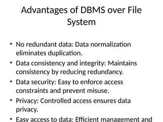 DBMS_vs_FileSystem powerpoint presentation | PPTX