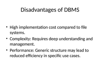 DBMS_vs_FileSystem powerpoint presentation | PPTX