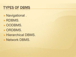 Dbms vs rdbms | PPT
