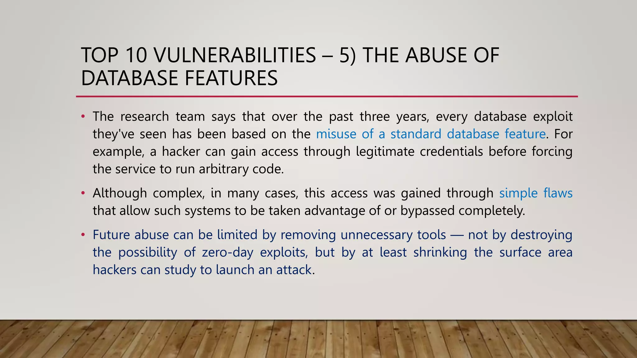 DBMS Vulnerabilities And Threats.pptx